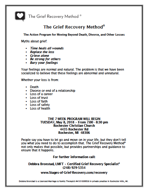 Grief Recovery Method in Rochester Hills